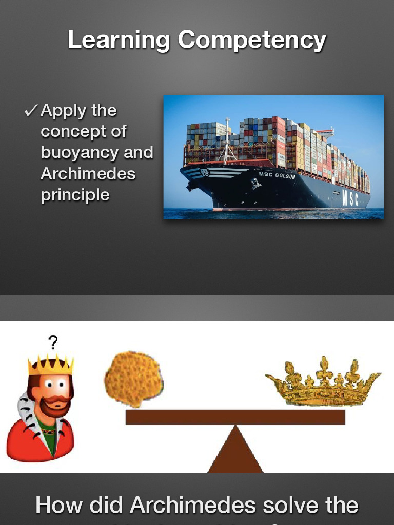 Buoyancy and Archimedes Principles G12 | PDF | Science & Mathematics