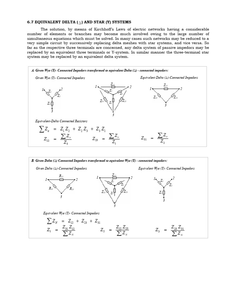 6.7 Networks - Y-Delta Conversion | PDF | Electrical Network ...