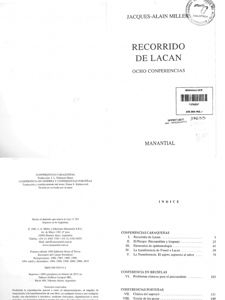 Miller-Recorrido de Lacan-Cap.5 y 8 | PDF