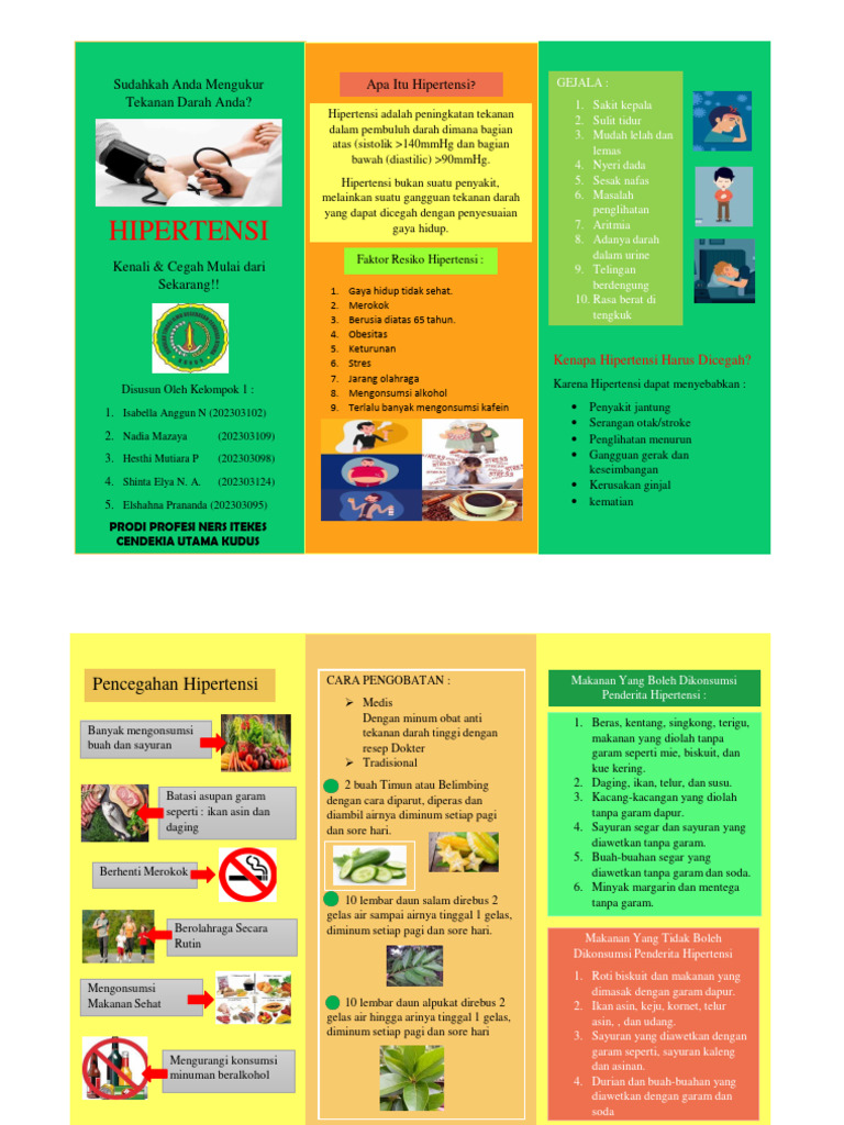 Leaflet Hipertensi KEL 1 | PDF | Kesehatan Holistik
