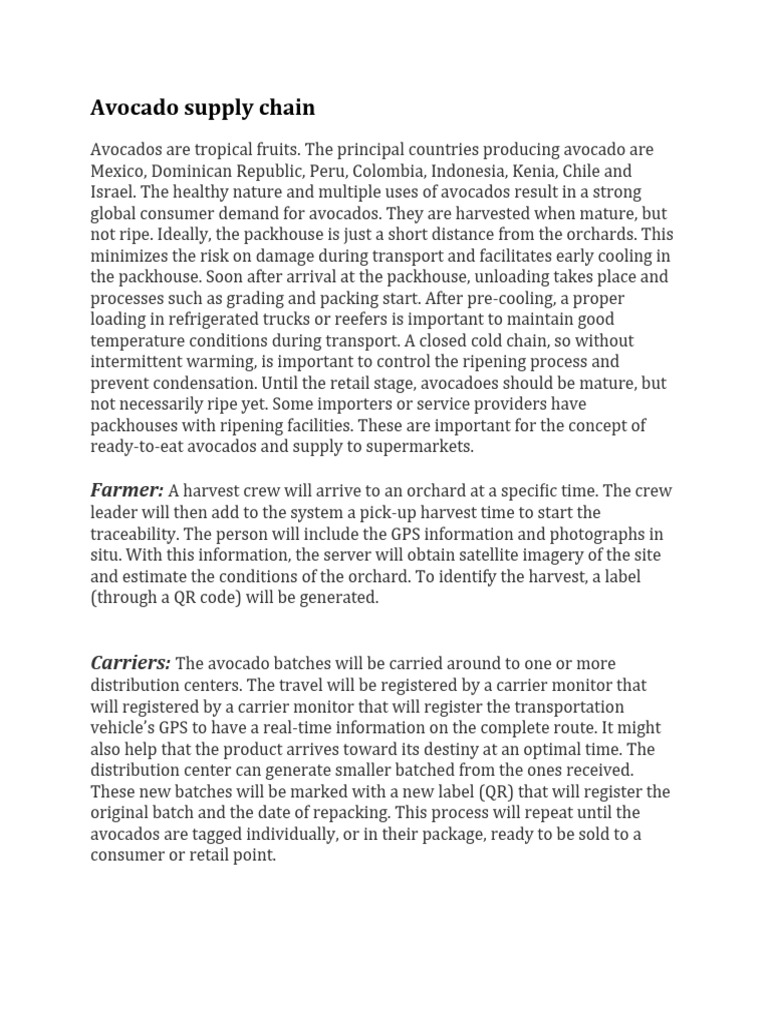 Avocado supply chain | PDF | Agriculture | Food Security