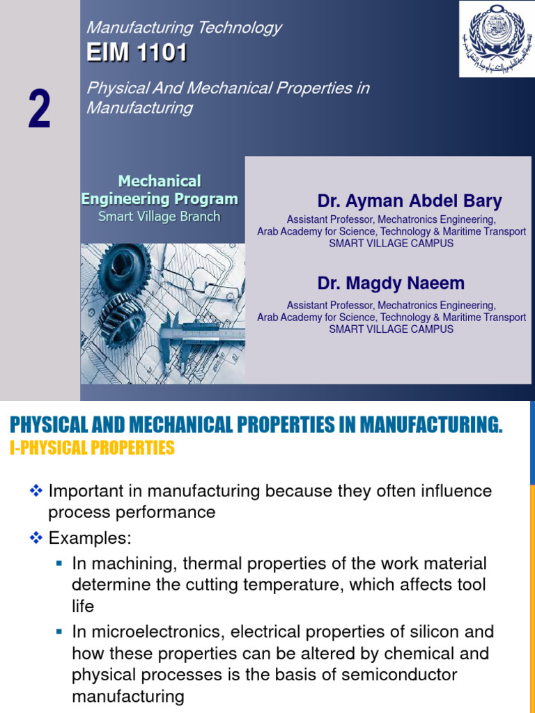Lecture 2 - Physical and Mechanical Properties of Materials Updated ...