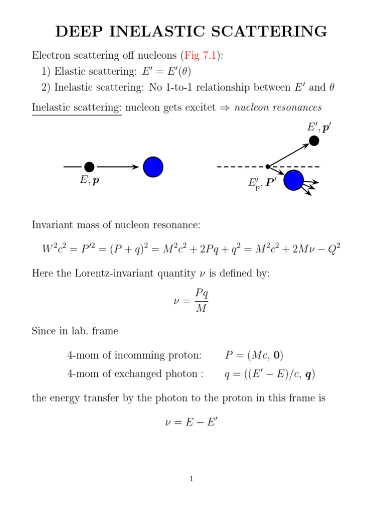 Deep Inelastic Scattering | Download Free PDF | Quark | Hadron