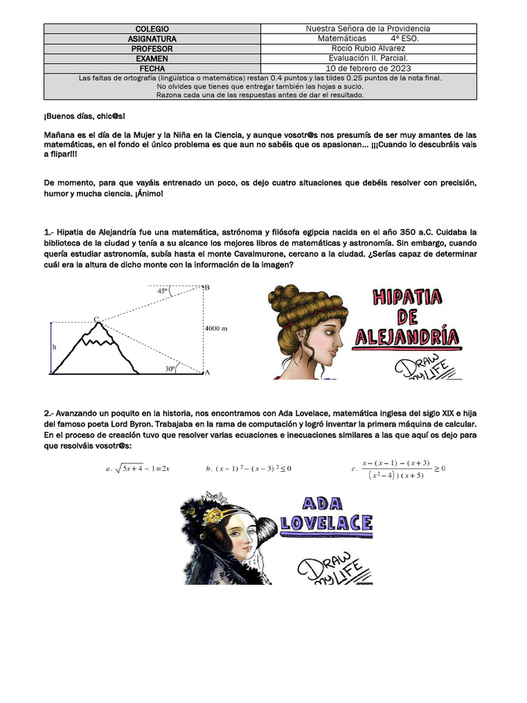 Eval II - 2023 - 02 - 10 - Parcial | PDF | Matemáticas | Science