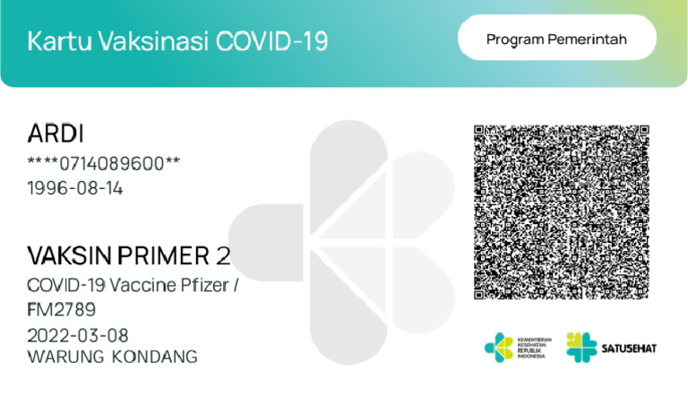 Sertifikat Vaksin Dosis 2 Ardi Pdf
