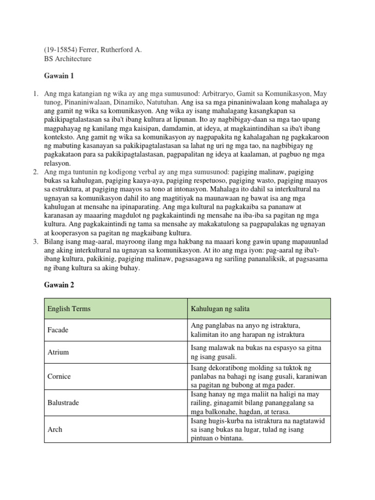 Filipino Activity | PDF