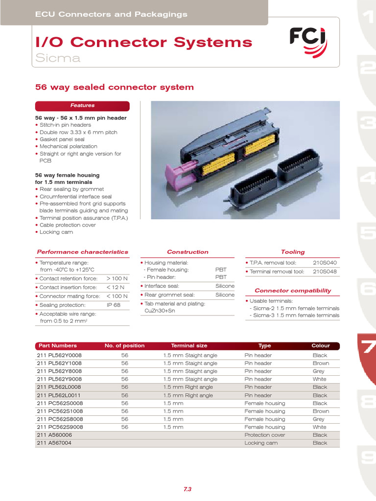 56 Way Sealed Connector System Ecu Sicma | PDF | Electrical Connector ...