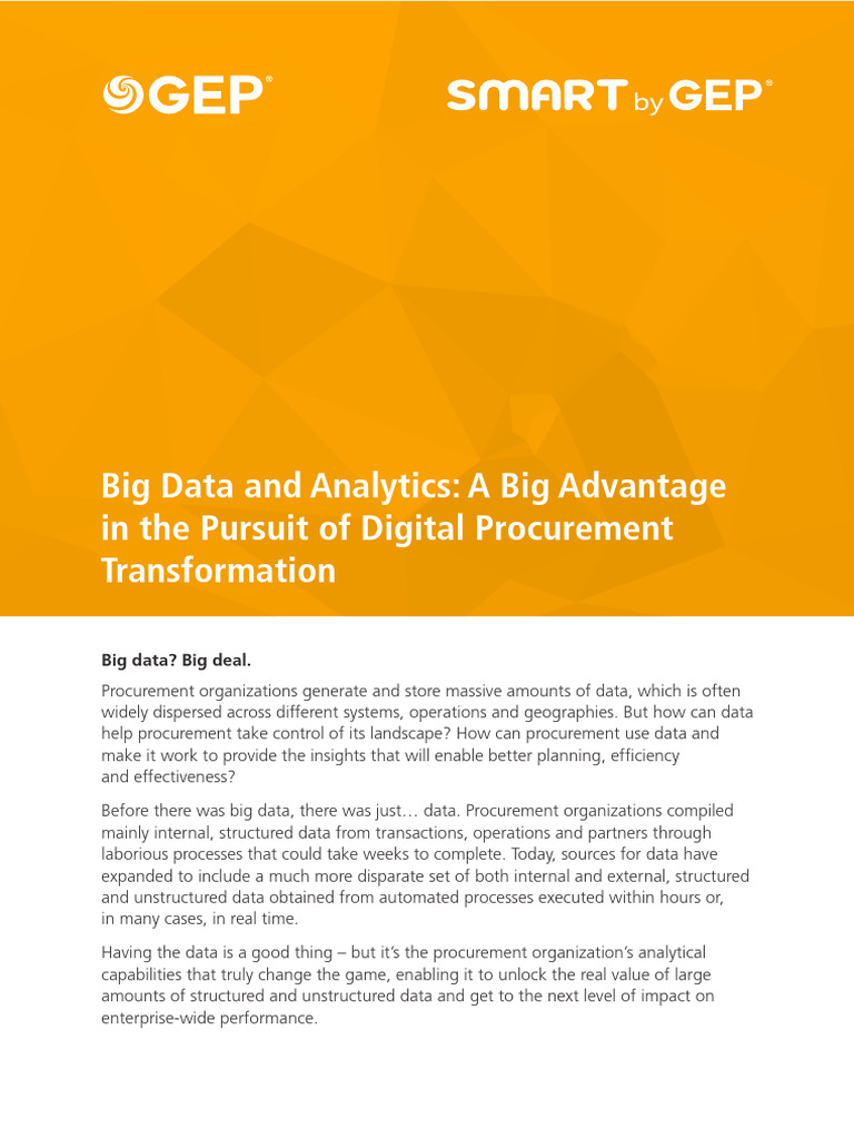 Big Data Analytics in Procurement | PDF | Analytics | Big Data