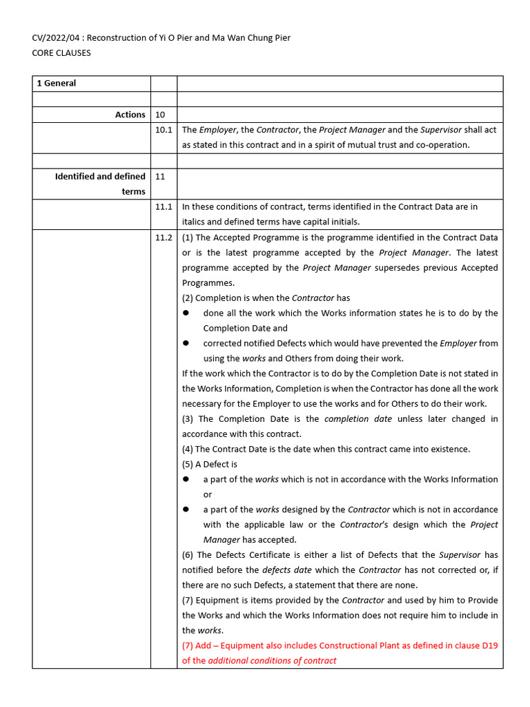 Full Set - CV04 - Nec3 | PDF | Subcontractor | Employment