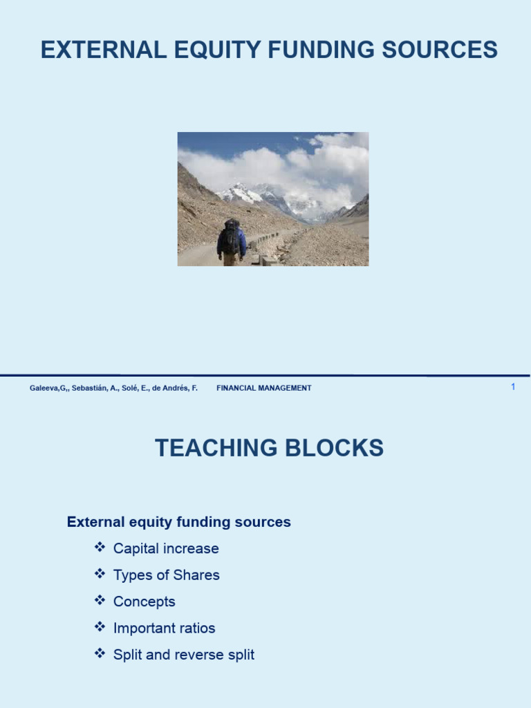 1.2 External Equity Funding Sources Part 1 Background | PDF | Stocks | Preferred Stock