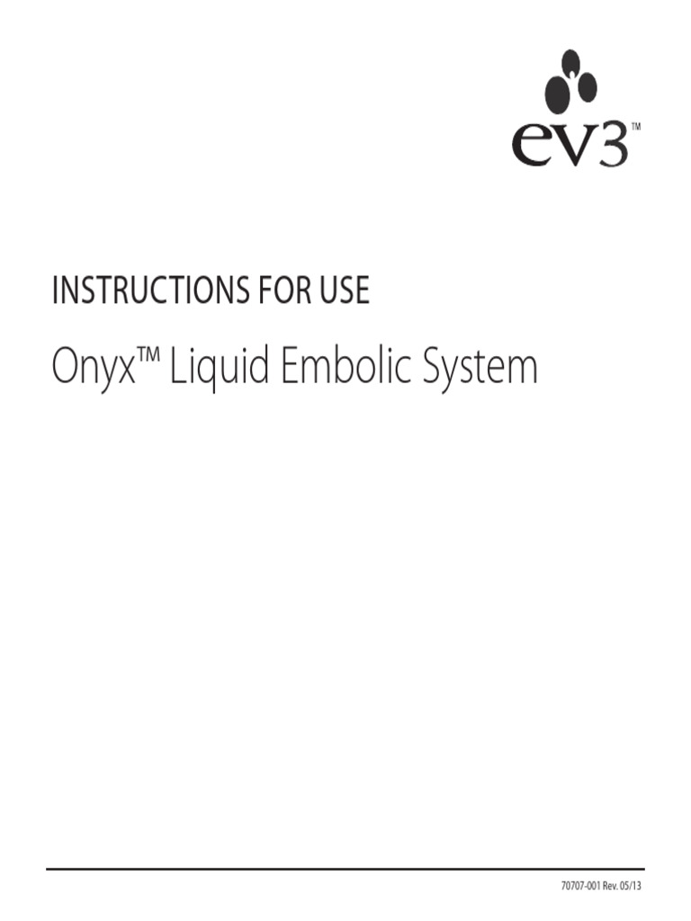 Onyx IFU | PDF | Angiography | Catheter