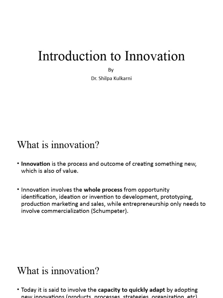Intro To Innovation Ss1 | PDF