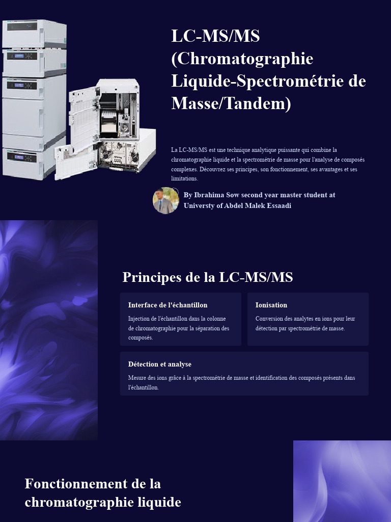 LC MSMS Chromatographie Liquide Spectrometrie de MasseTandem | PDF | Chromatographie ...