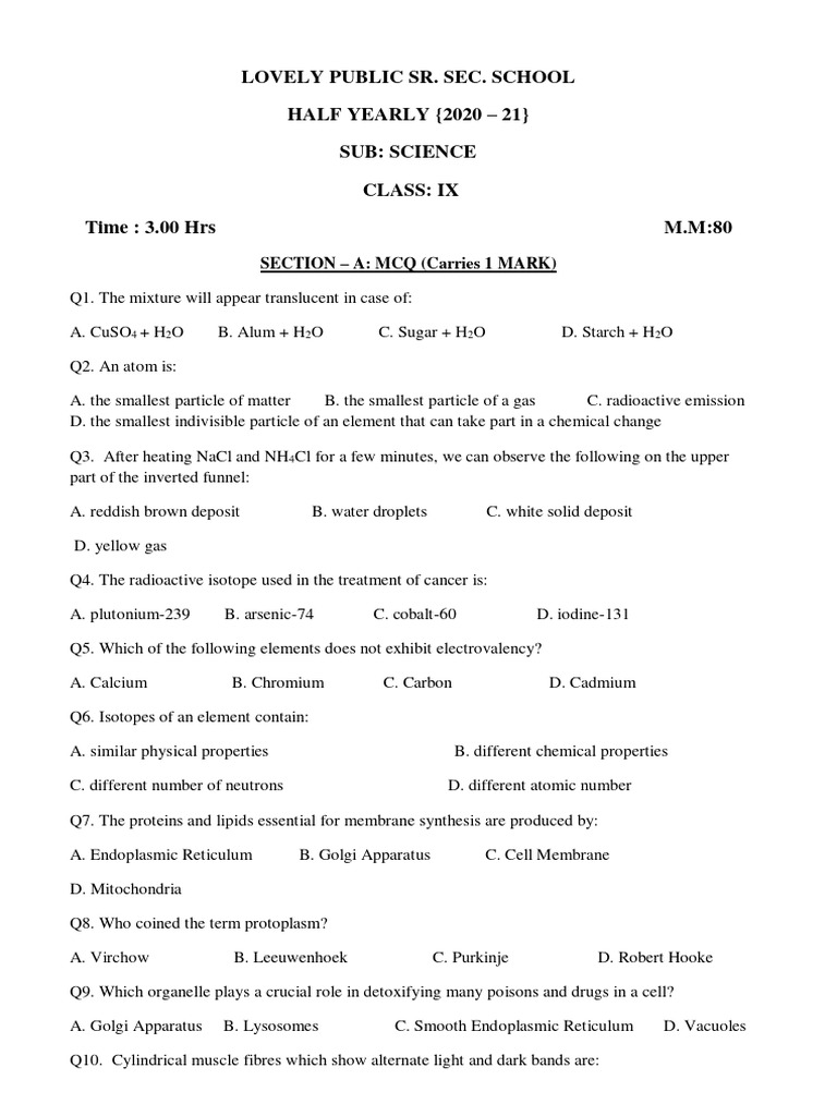 Ix Sci PD Fina | PDF | Tissue (Biology) | Momentum