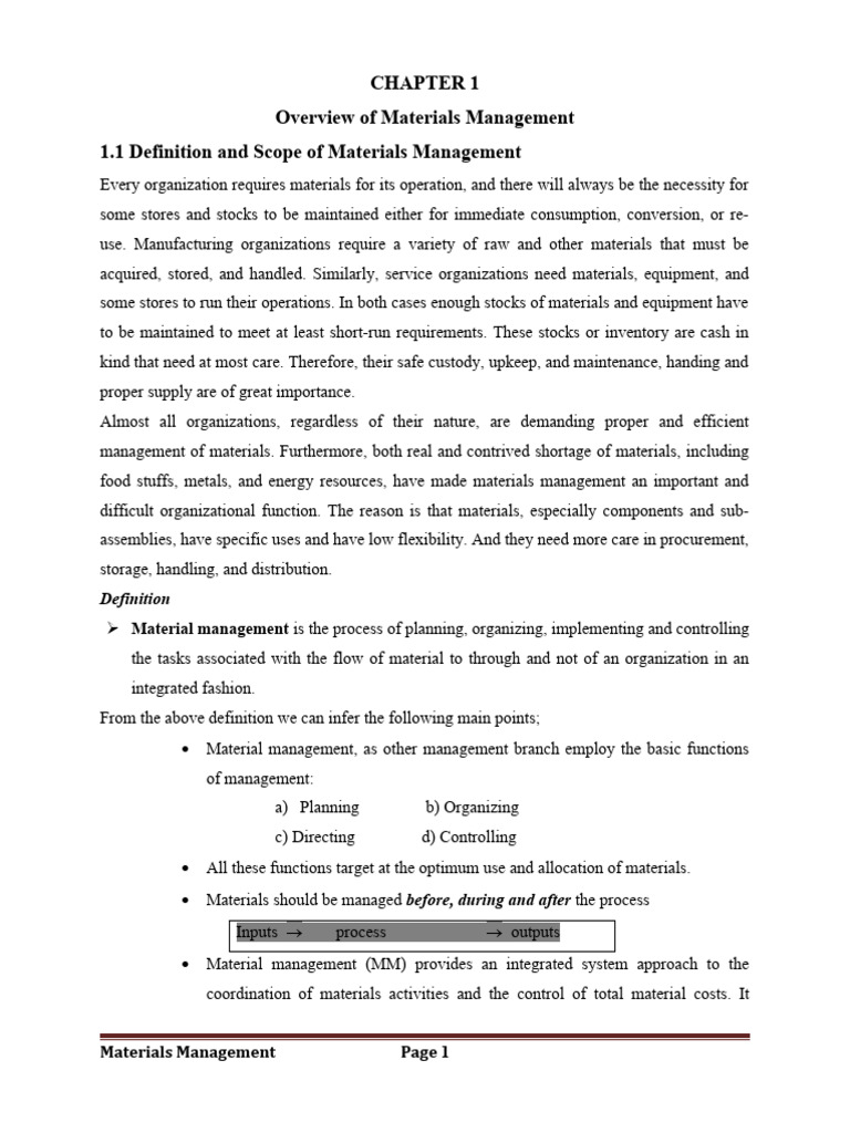 MM ch1 | PDF | Inventory | Warehouse