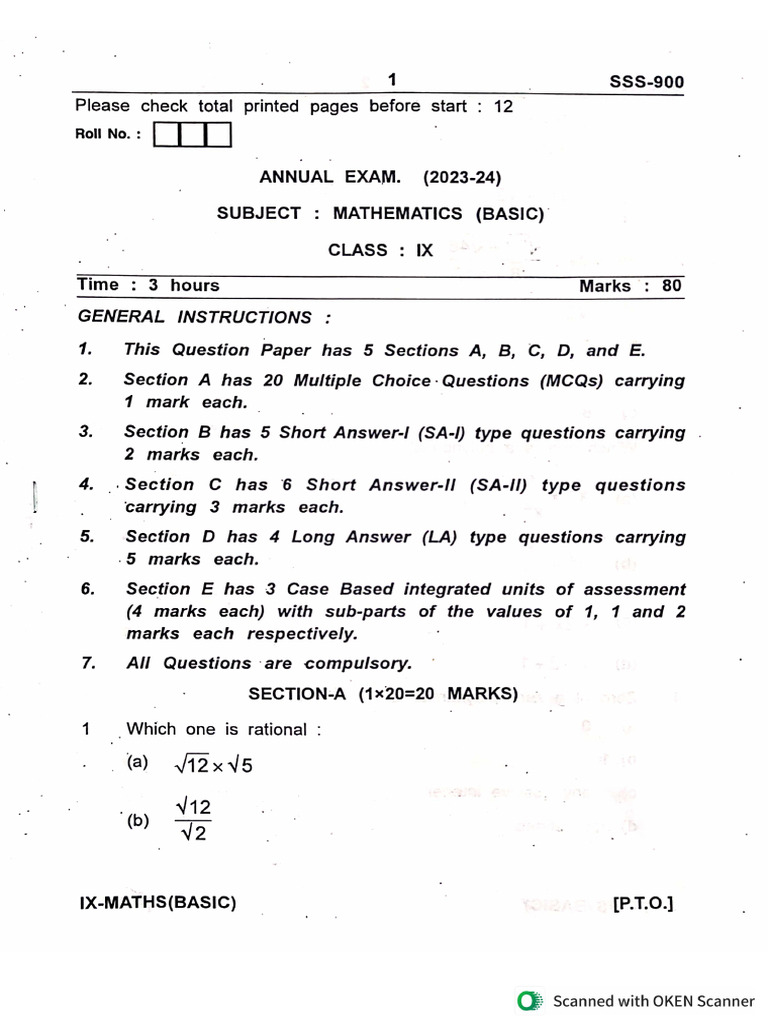 Class 9 Maths Basic | PDF