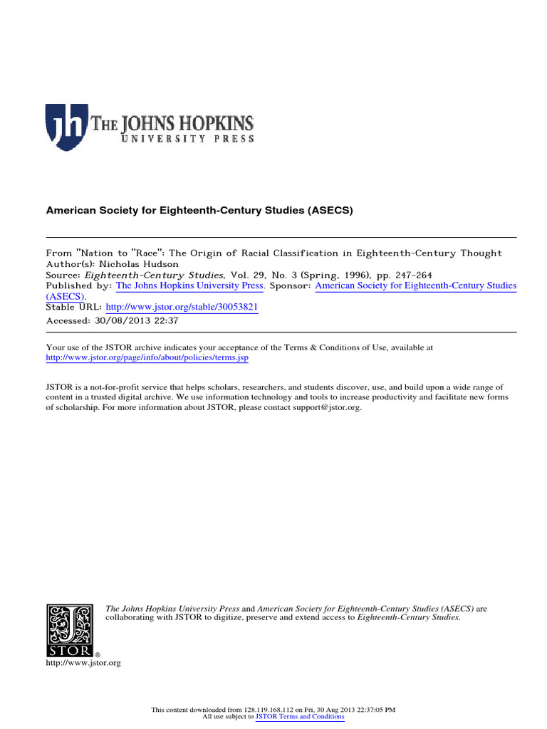 Origins of Racial Classification | PDF | Race (Human Categorization ...