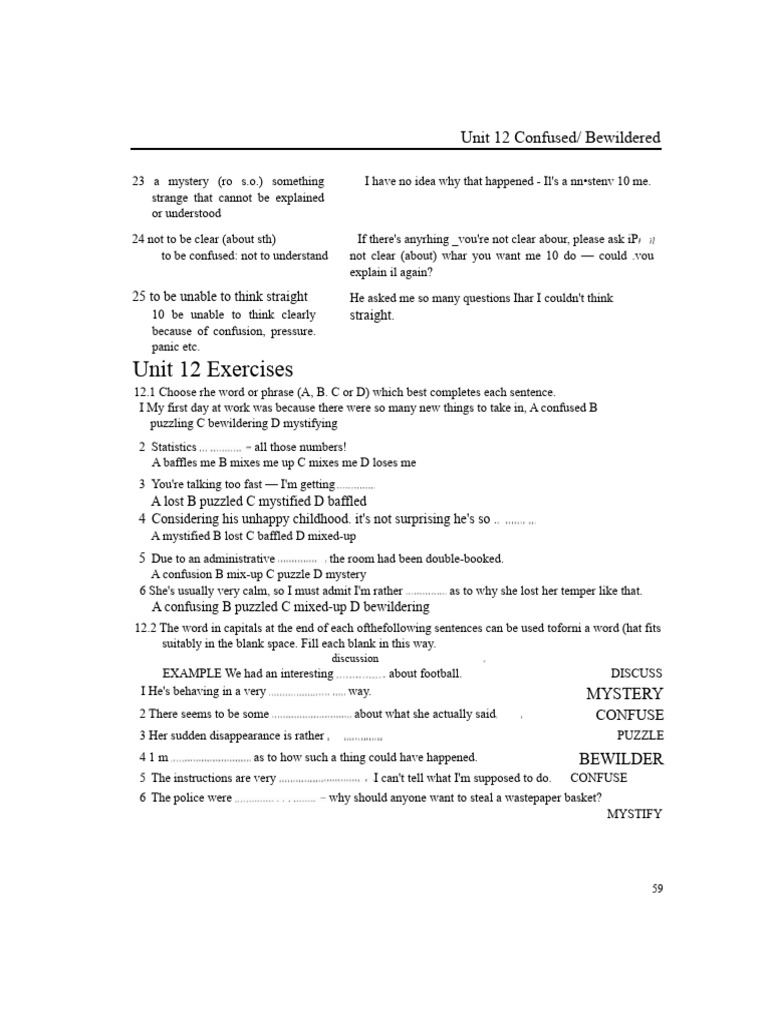 Unit 12 Exercises | PDF