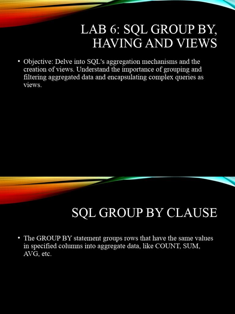Database Systems Lab 6 Presentation | PDF Database Systems Lab 6 Presentation | PDF