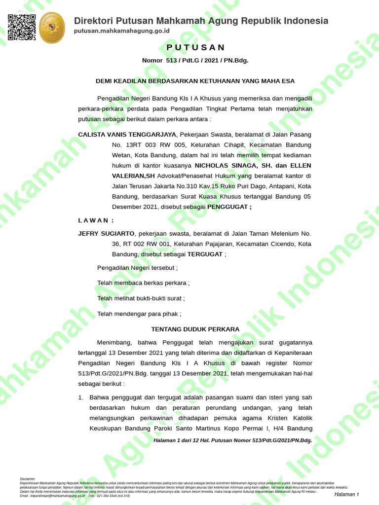 Putusan 513 PDT.G 2021 PN BDG 20230612075809 | PDF