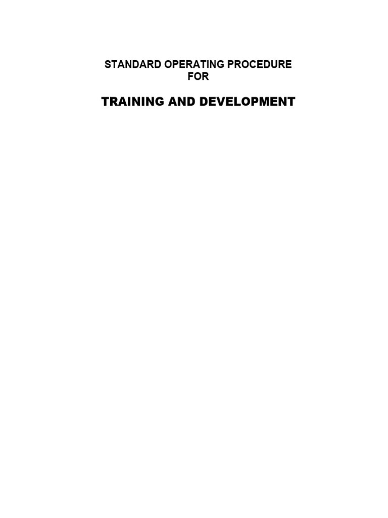 SOP For Training & Development | PDF