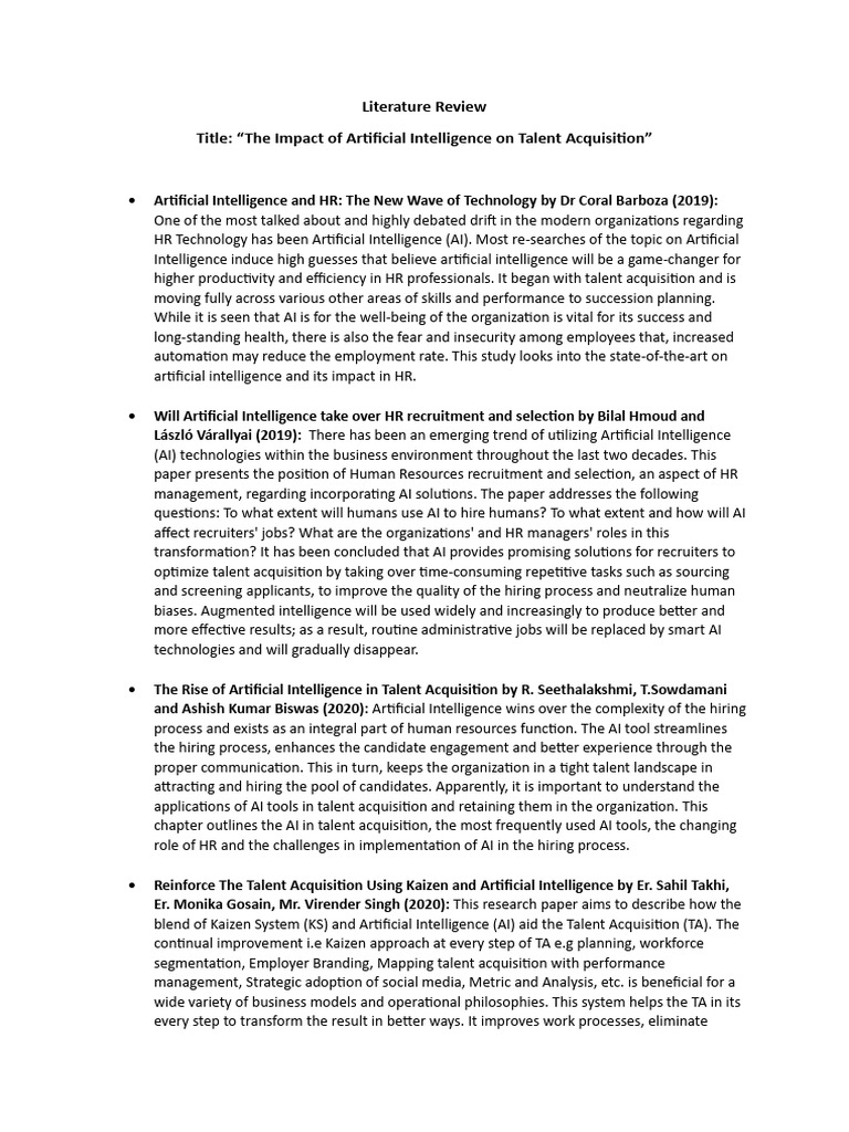 Literature Review | PDF | Artificial Intelligence | Intelligence (AI) & Semantics