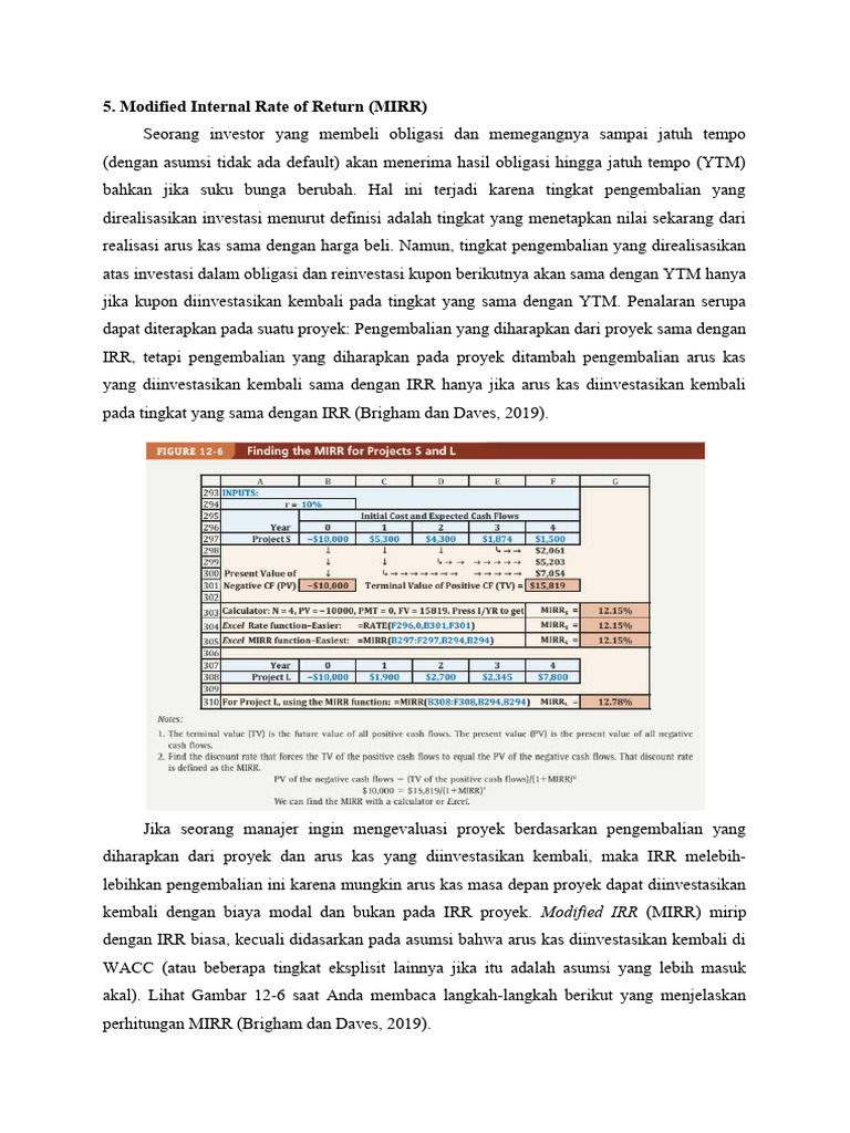 Rumus dan Penjelasan MIRR | PDF | Pengelolaan Keuangan & Uang