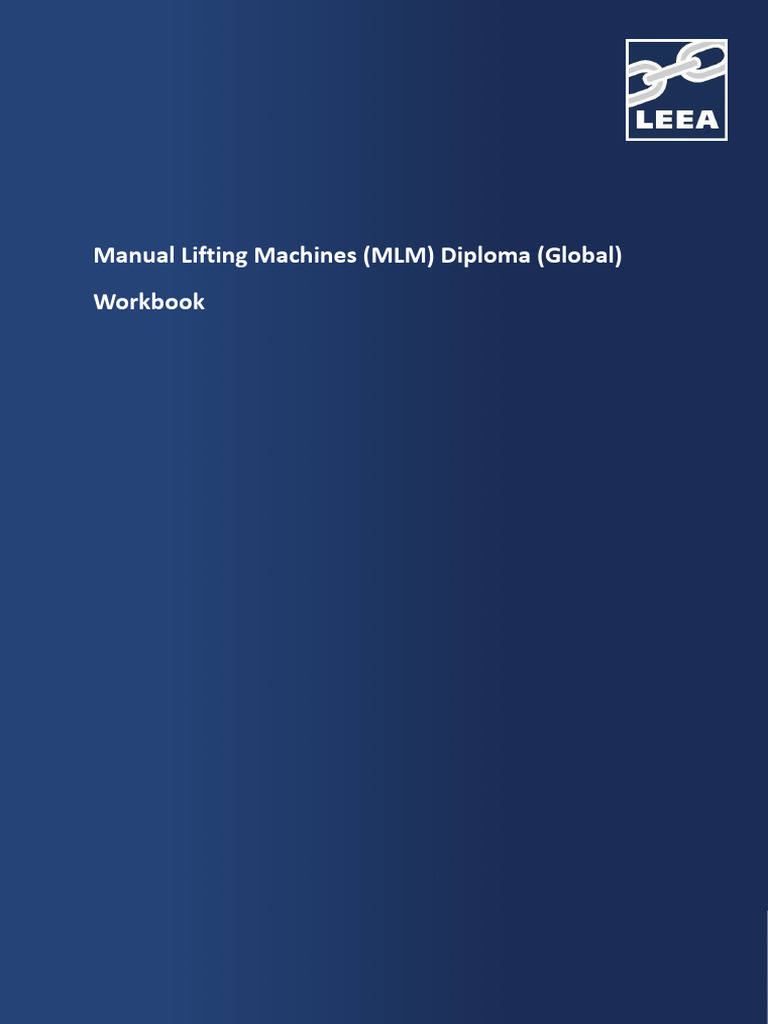 LEEA 3 - MLM Manual Lifting Machines 2022 | PDF | Rope | Wire