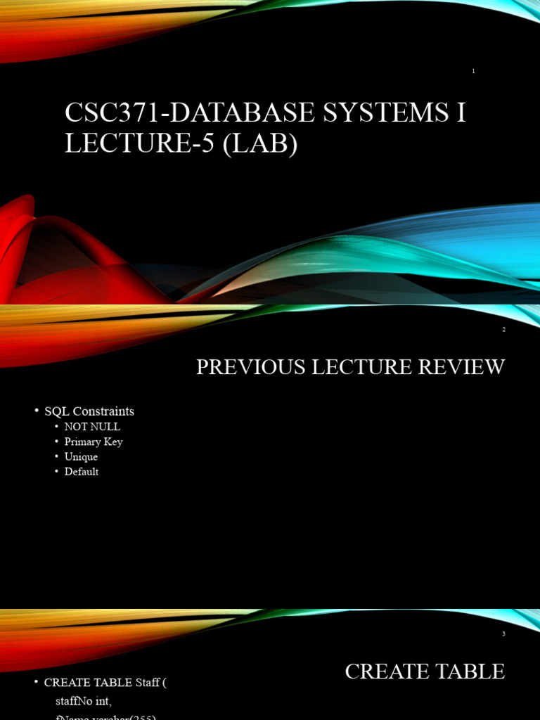 Lec5 Lab CSC371 Database Systems | PDF | Relational Database | Database Index