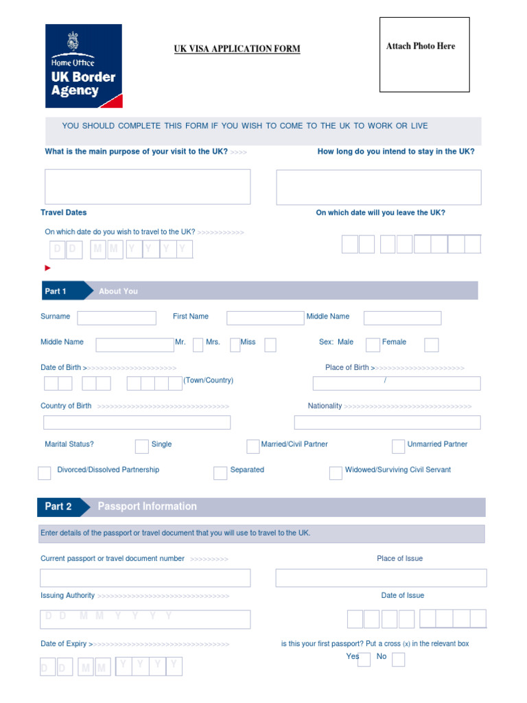 Uk Visa Application Form1 | Download Free PDF | Travel Visa | Information