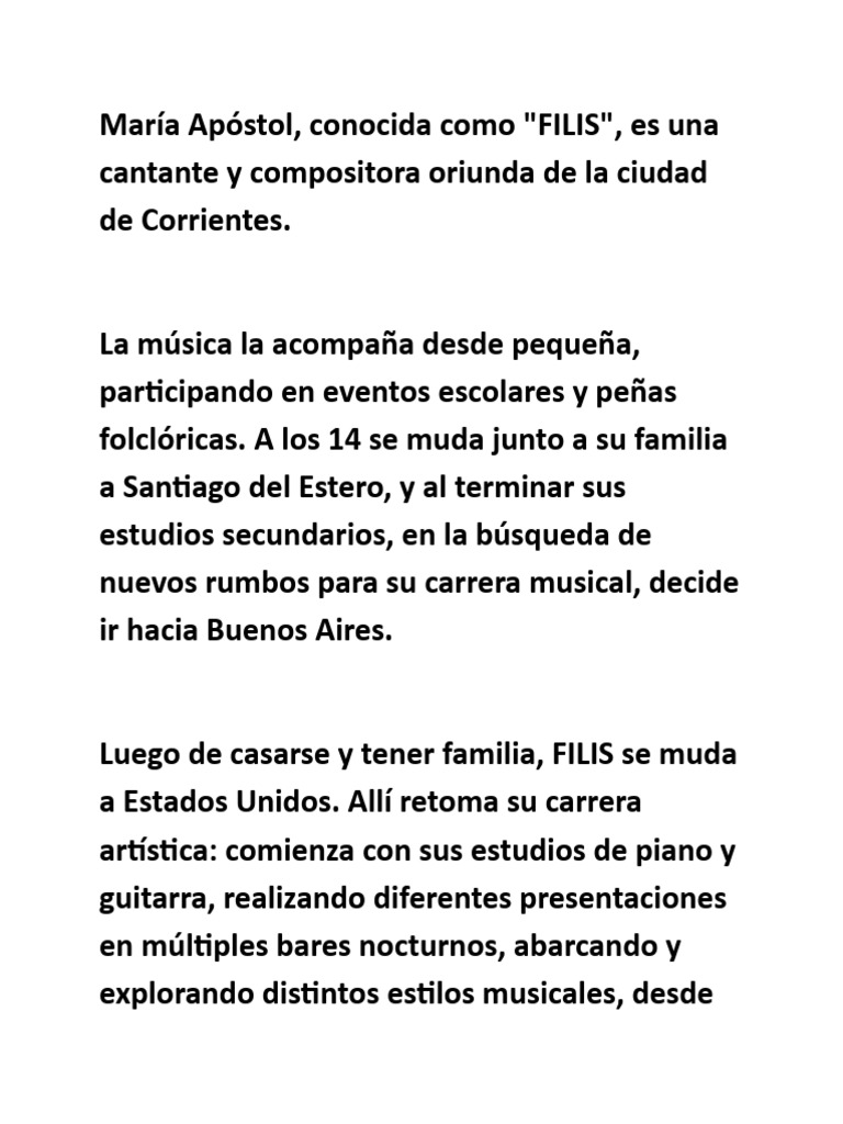 Filis: Trayectoria de una Cantante Pop | PDF