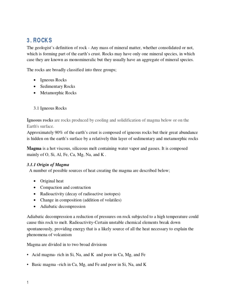 Chapter 3 Part 1 | PDF | Igneous Rock | Rock (Geology) Chapter 3 Part 1 | PDF | Igneous Rock | Rock (Geology)