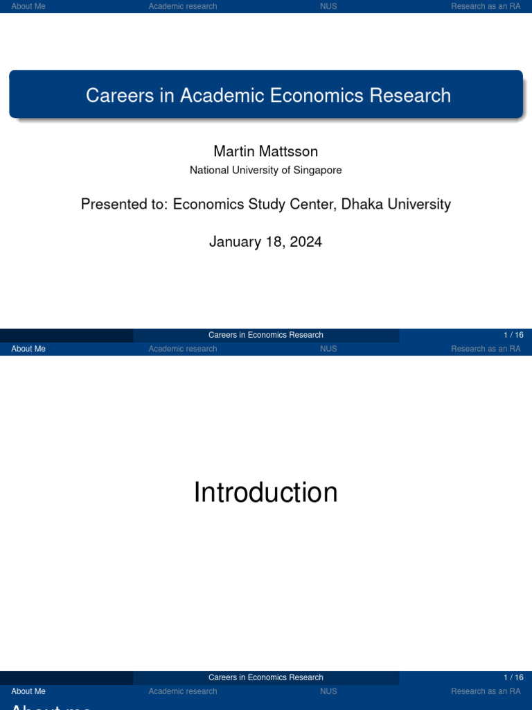 Careers in Academic Econ | PDF | Doctor Of Philosophy | Economics
