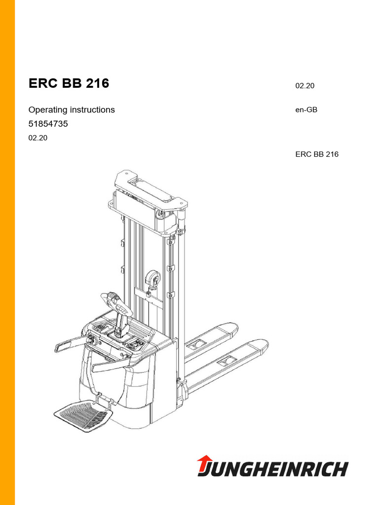Erc BB 216: Operating Instructions 51854735 | PDF | Truck | Elevator