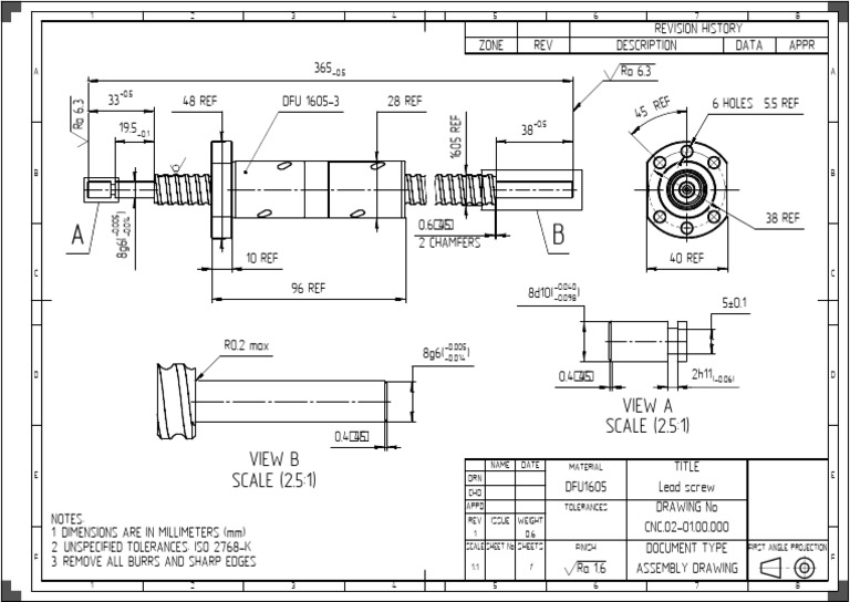 CNC Lead Screw Assembly Drawing | PDF | Equipment | Woodworking