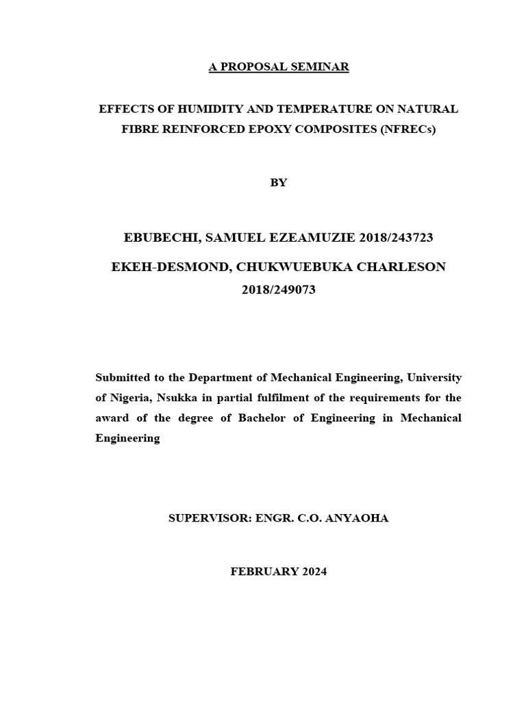 EFFECTS OF HUMIDITY AND TEMPERATURE ON NFRECs | PDF | Composite Material | Linear Regression
