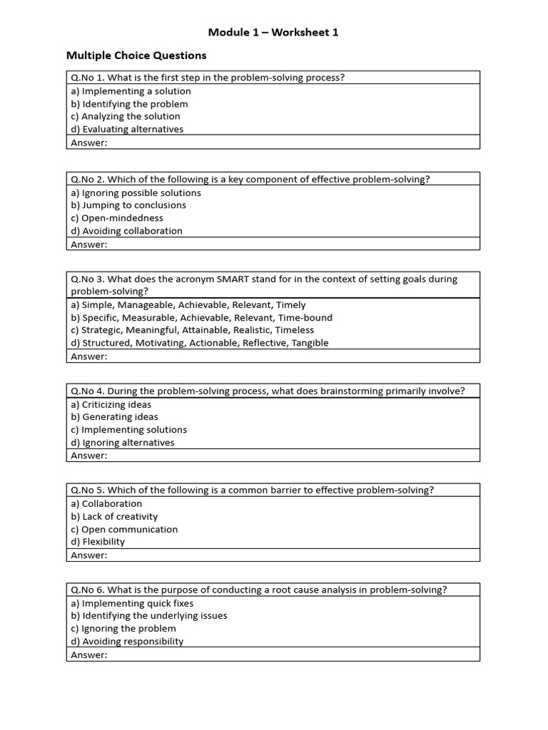 Module 1 Worksheet 1 | PDF