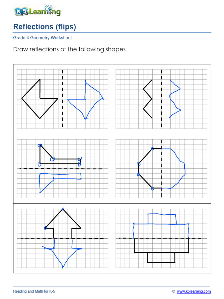 Grade 4 Geometry Reflections c | PDF