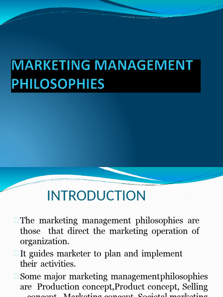 Marketing Management Philosophies - 2 | PDF | Marketing | Marketing ...