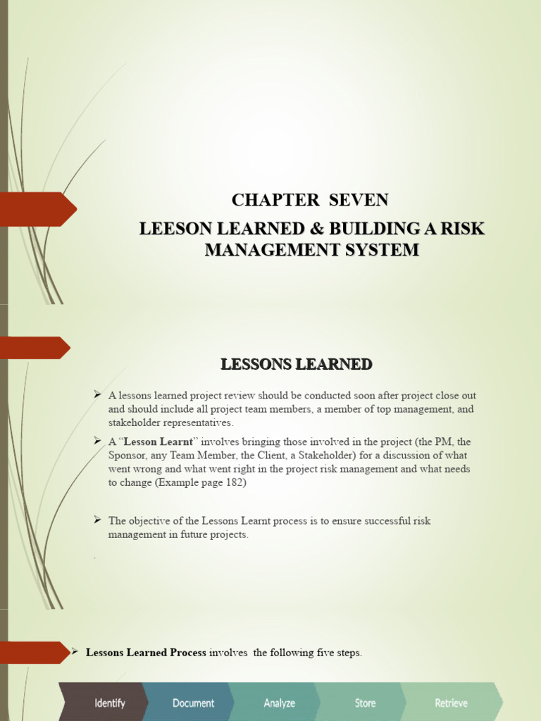 Chapter 7-Building RMS &lesson learned | PDF | Risk Management | Risk