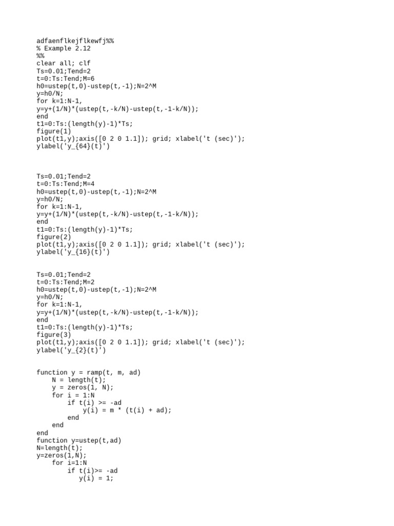 MATLAB Convolution and Step Functions | PDF | Teaching Methods & Materials
