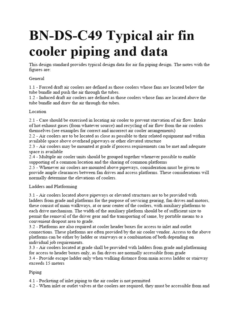 Typical air fin cooler piping and data | PDF | Manufactured Goods | Mechanical Engineering