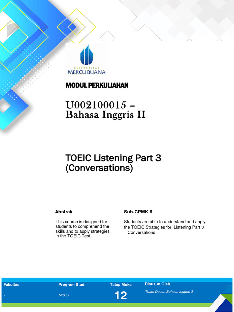 Module Bahan Ajar - B.Inggris II - Session 12 | PDF | Vocabulary ...