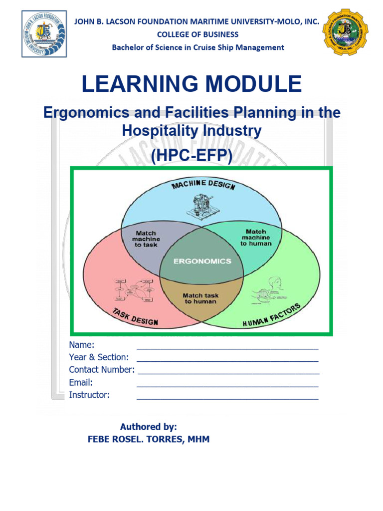 Ergonomics in Hospitality Facilities Planning | PDF | Human Factors And Ergonomics ...