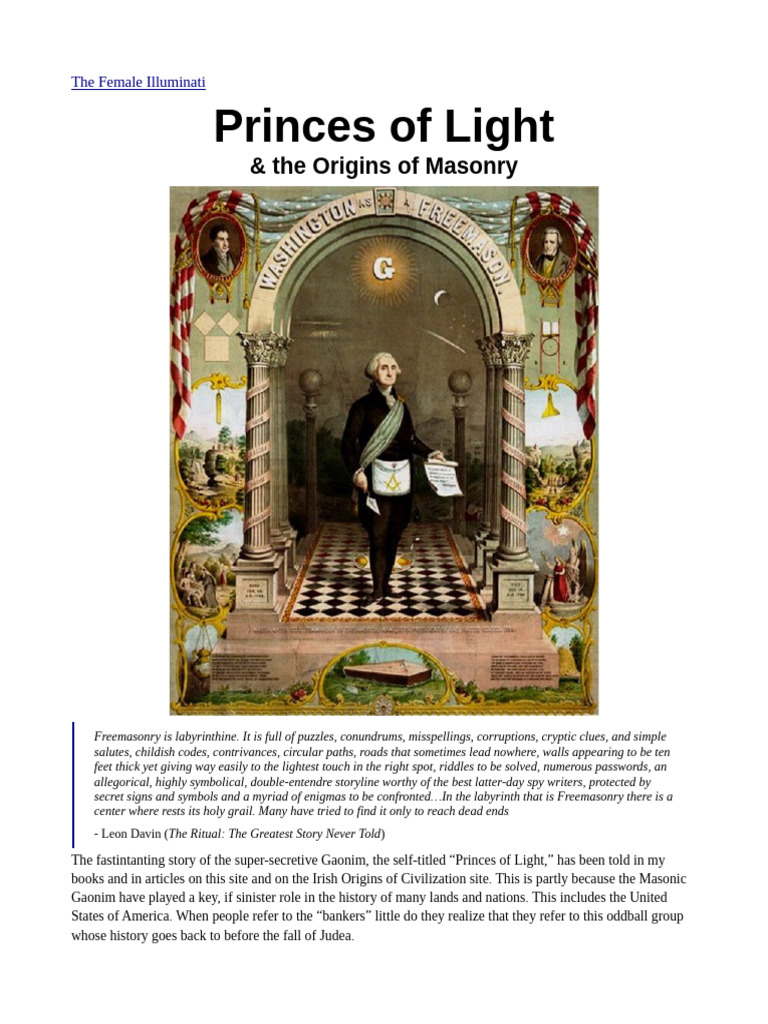 Origins of Female Illuminati in Masonry | PDF | Freemasonry | Knights ...