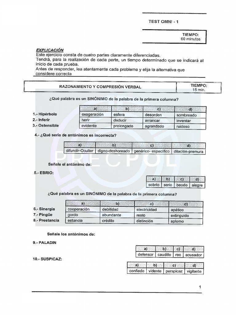 Test OMNI-1 | PDF