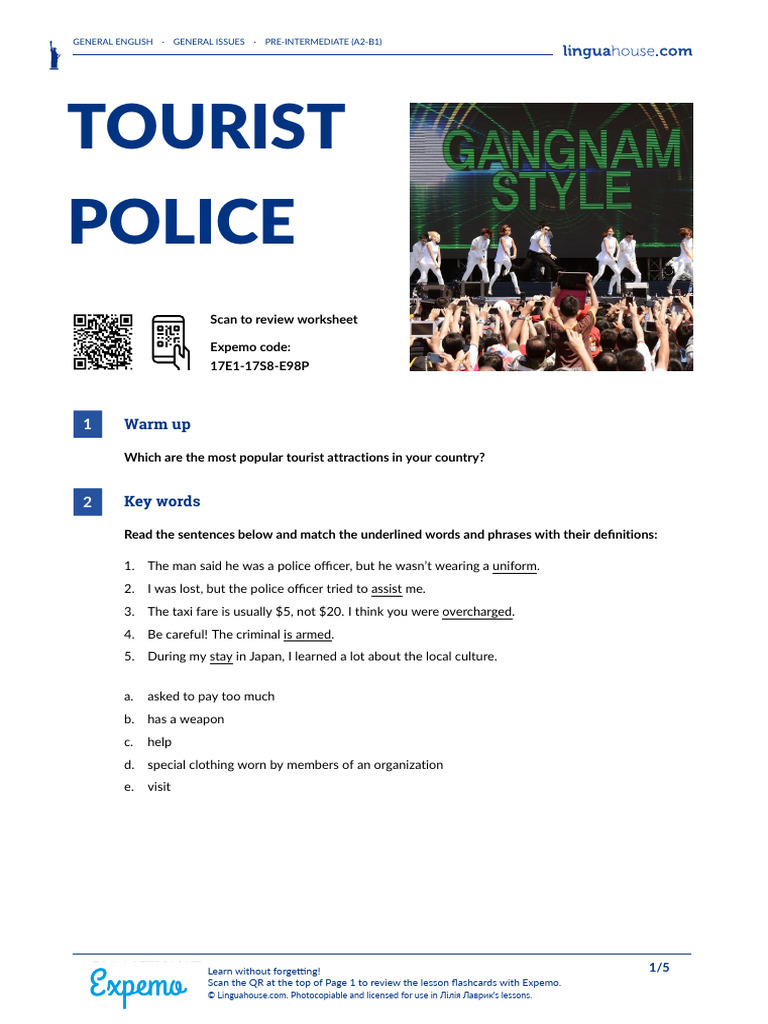 English Lesson Tourist Police American English Student-Ver2 | PDF | Police | Linguistics