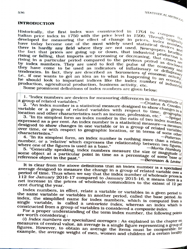 Index Numbers | PDF