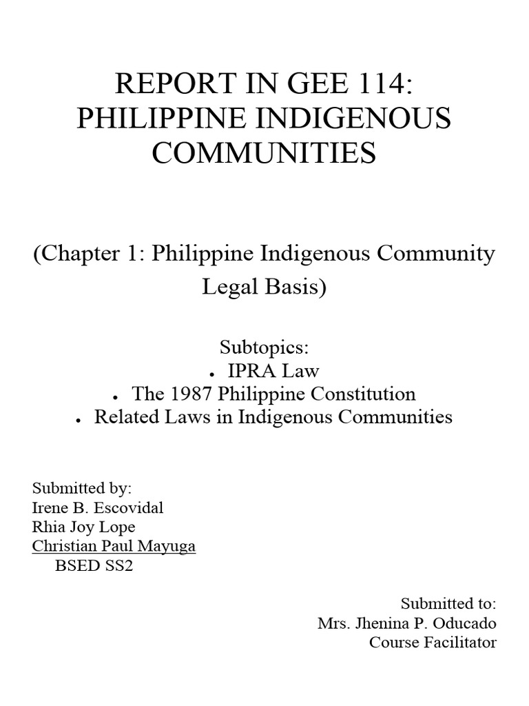 Philippine Indigenous Legal Framework | PDF | Justice | Crime & Violence