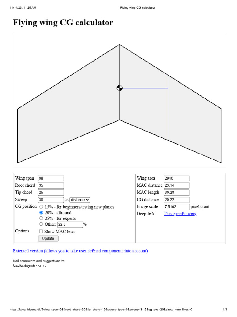 Flying Wing CG Calculator Tip 2 | PDF